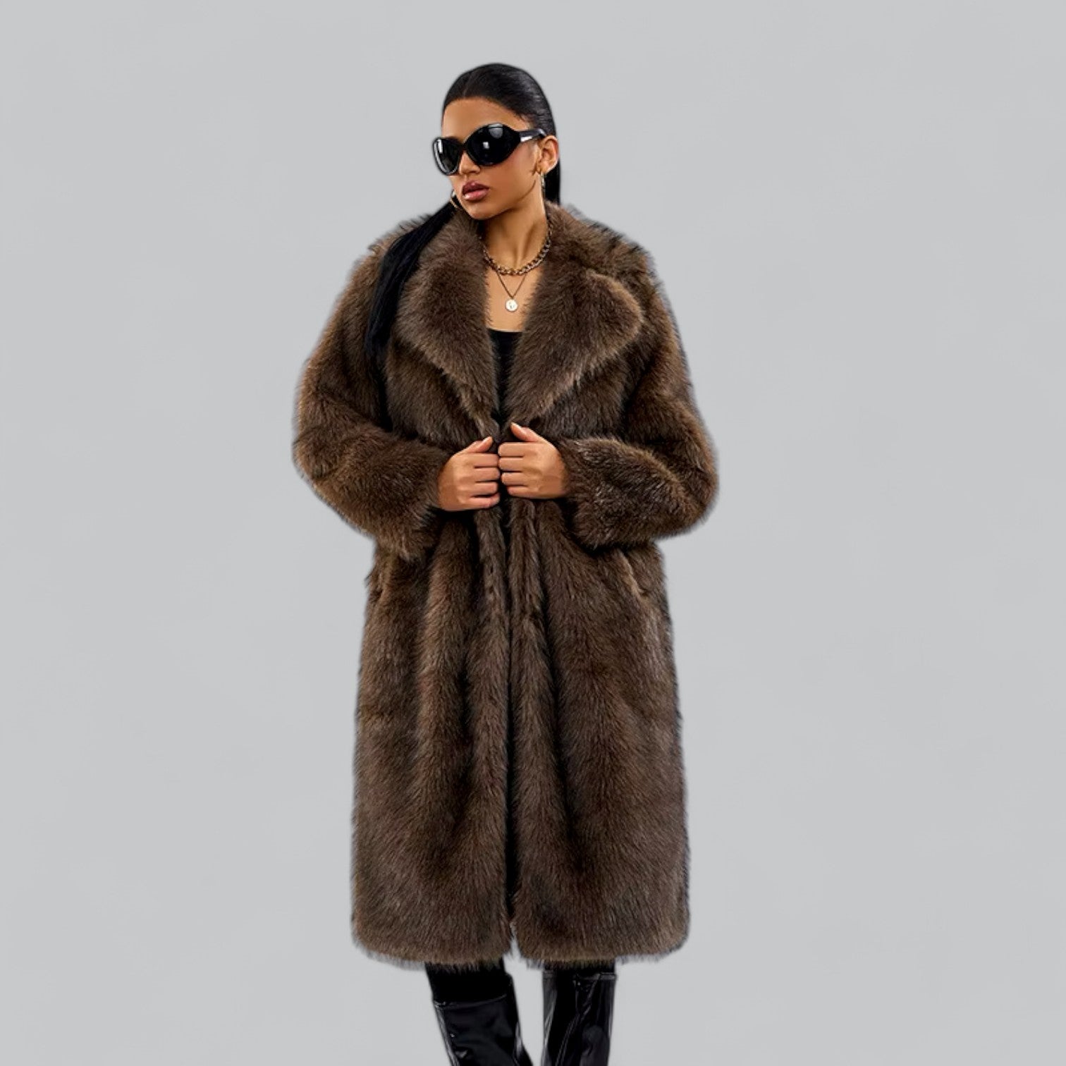 Vera | Women's Luxury Faux Fur Long Coat – Vera Mode
